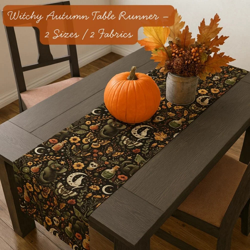 Celestial Gothic Samhain Table Runner – Halloween Wiccan Altar Decor ...